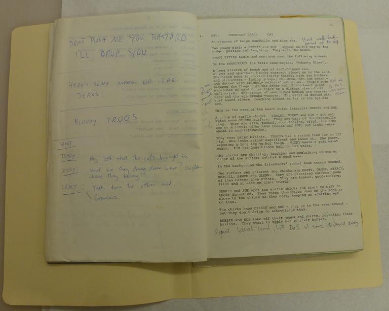 'Puberty Blues' (1981) script with annotations | National Film and ...