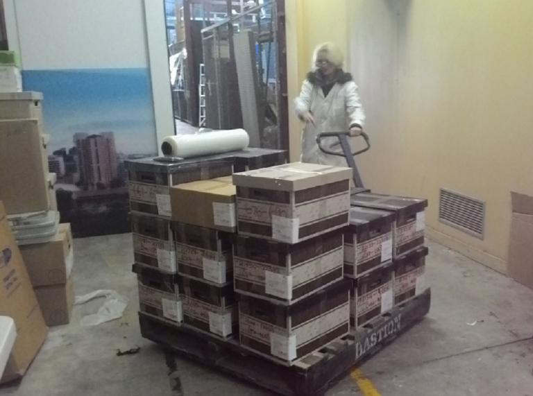 NFSA staff in Melblourne packing up a retrospective news collection ...